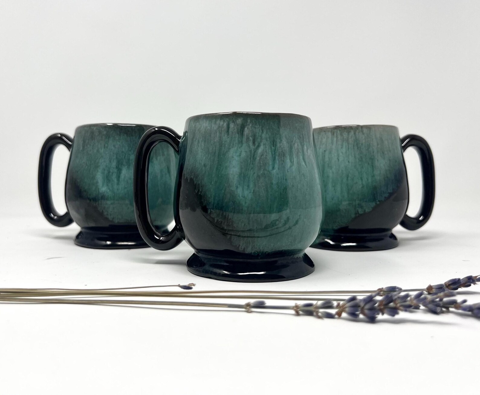 1970s CANUCK POTTERY (canada) 4 Evangeline Ware Drip Glazed Pottery ...
