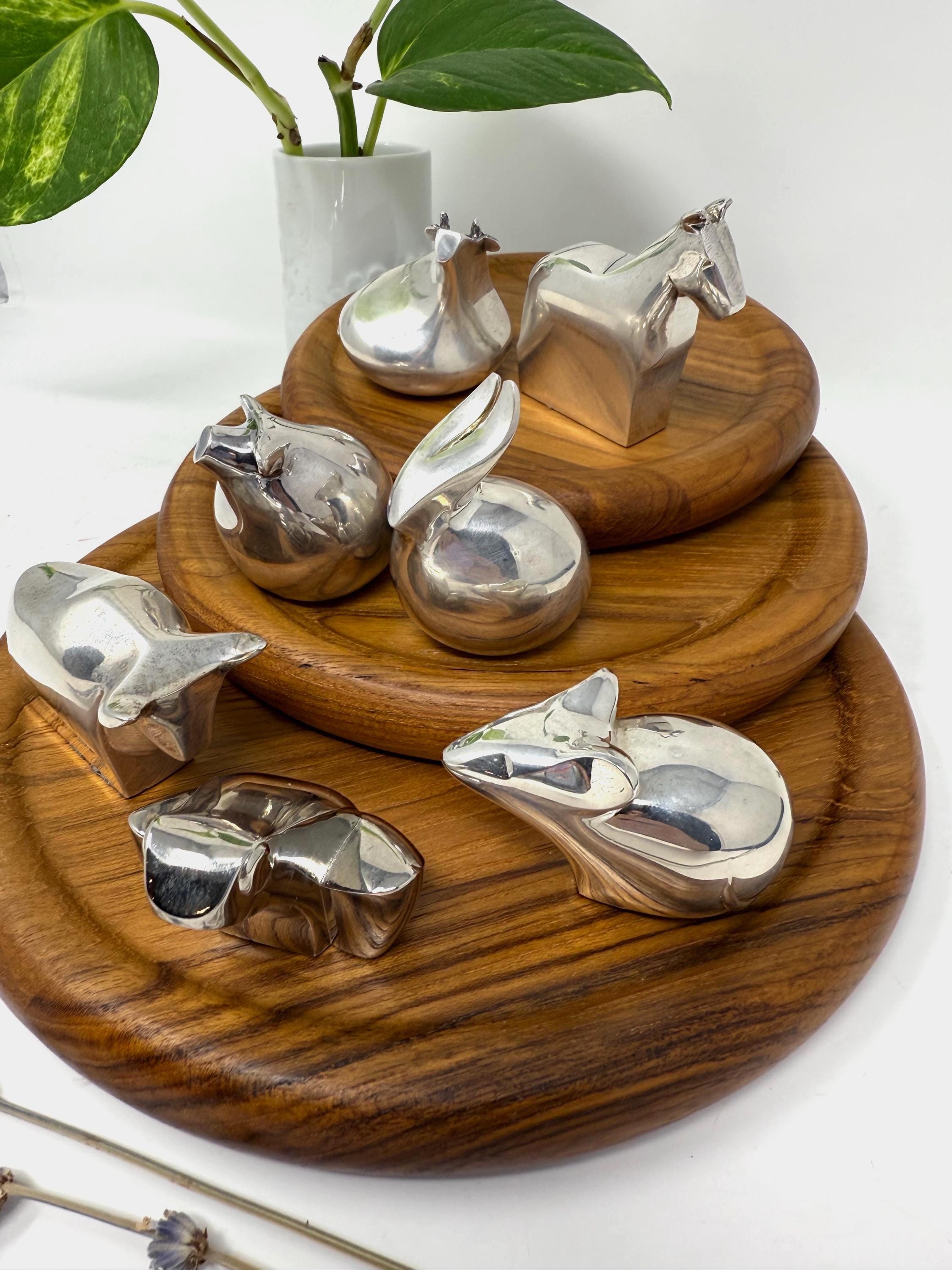1980s DANSK Designs Silver-plated Animal Paperweights | Gunnar Cyrén ...