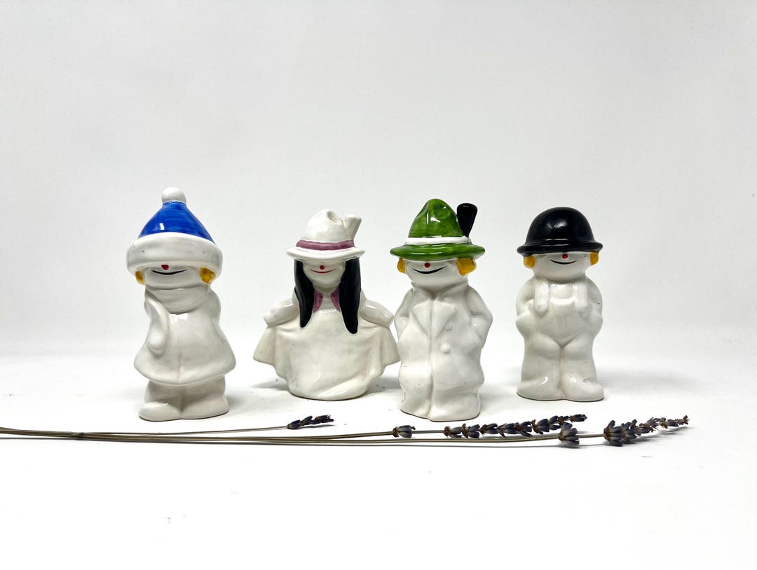 1970s GOEBEL (W. Germany) Set of 4 'whoosit' Figurines | Goebel Snow People Collection From ...