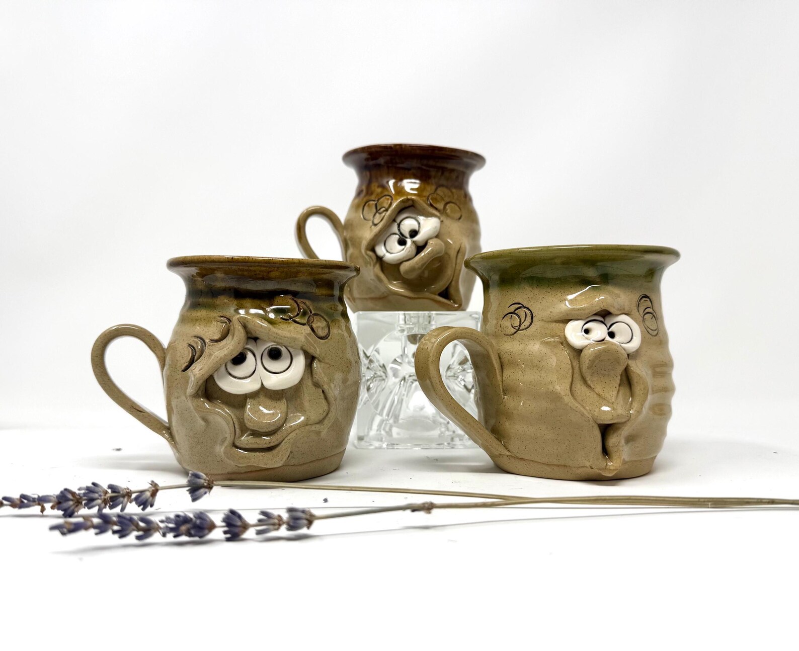 1990s PRETTY UGLY Pottery Mugs (wales) | Studio Pottery Pair Coffee Mug ...