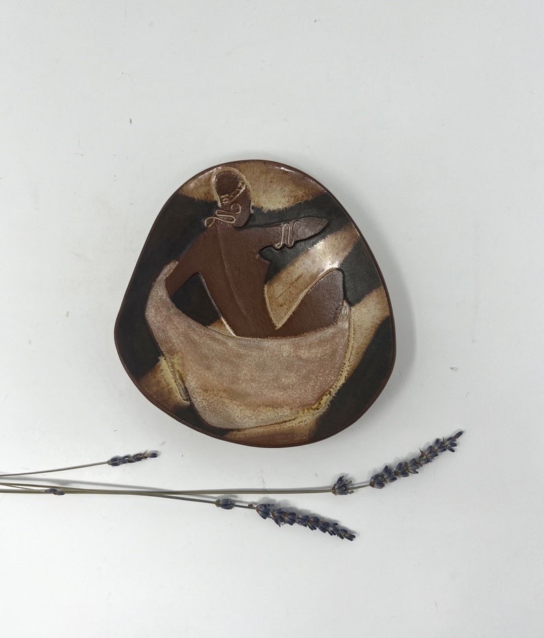 Rare 1950's KALAHARI S.A. south Africa Pottery Glazed Terracotta Plate ...