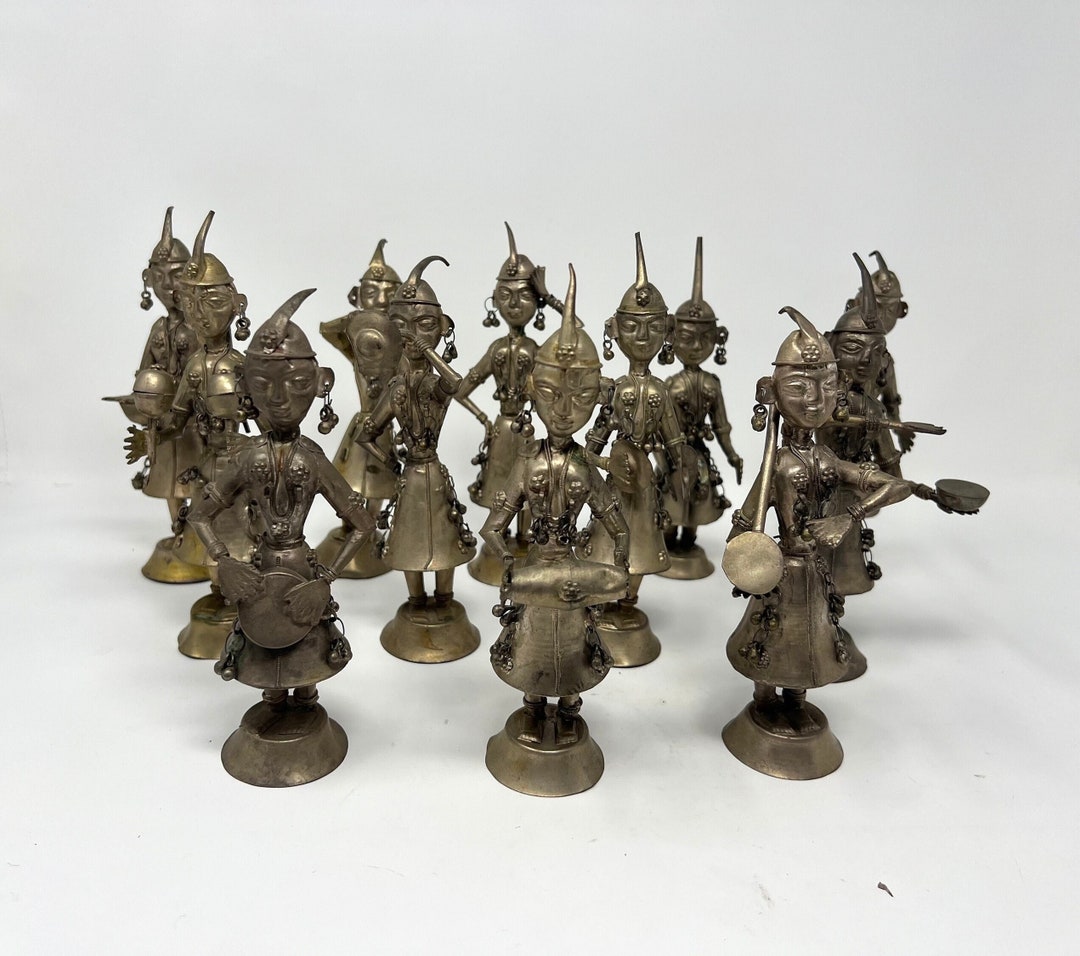 Rare Set of 12 Rajasthani Tribal Dafli Players | Hand Made in India ...