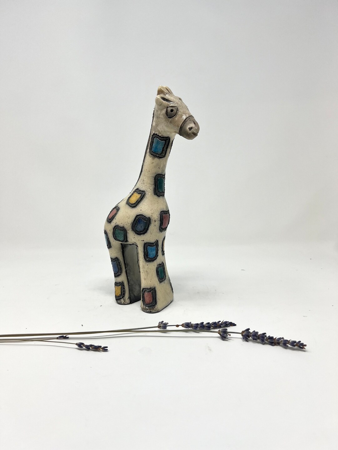 Vintage THE FENIX south Africa Raku Giraffe Clay Raku Giraffe Sculpture ...