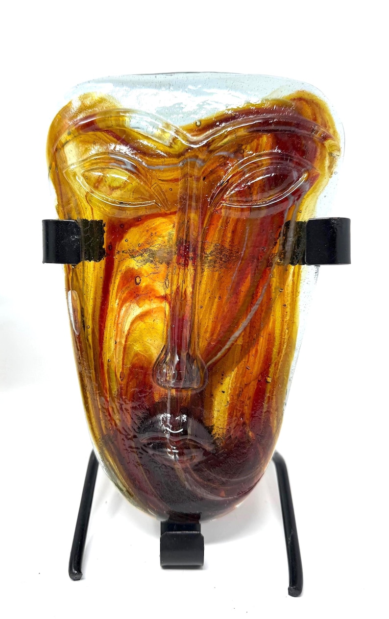 1980s JARAMILLO BROTHERS (mexico) 'sky Dreamer' Cast Art Glass Mask ...