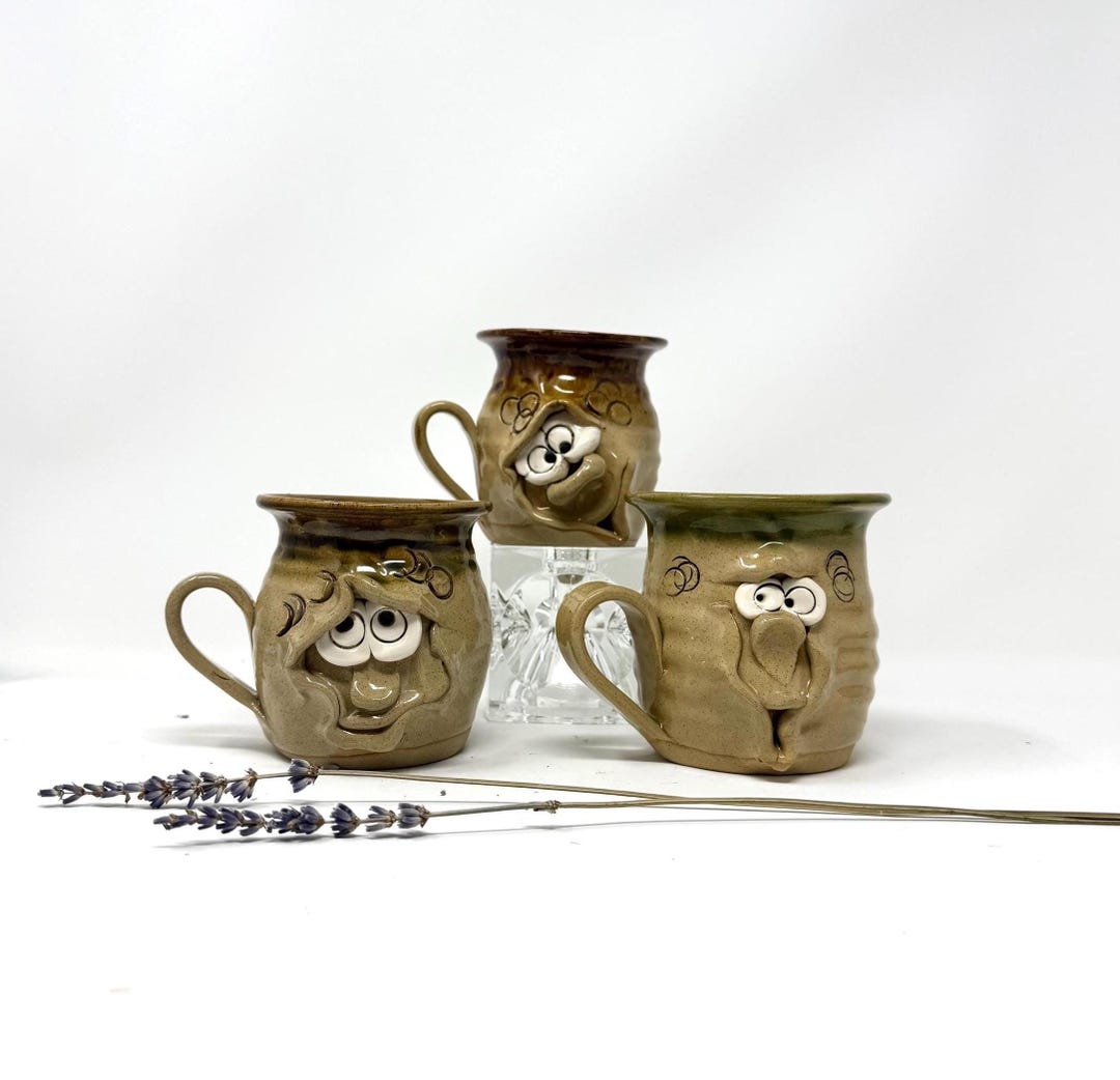 1990s PRETTY UGLY Pottery Mugs (wales) | Studio Pottery Pair Coffee Mug ...