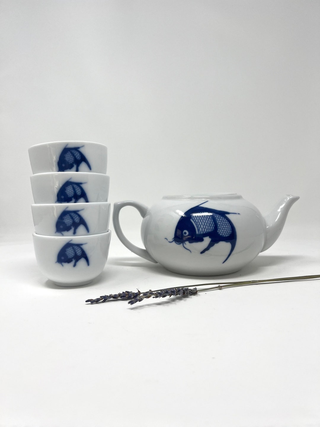 Koi Fish Tea Set | 6 Piece Set | Tea Pot and Cups - Etsy