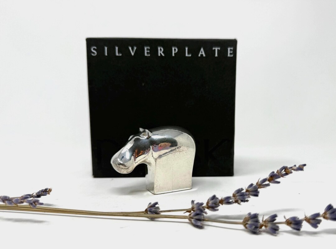 1980s DANSK Designs Silver-plated Hippo Paperweight | Gunnar Cyrén for ...