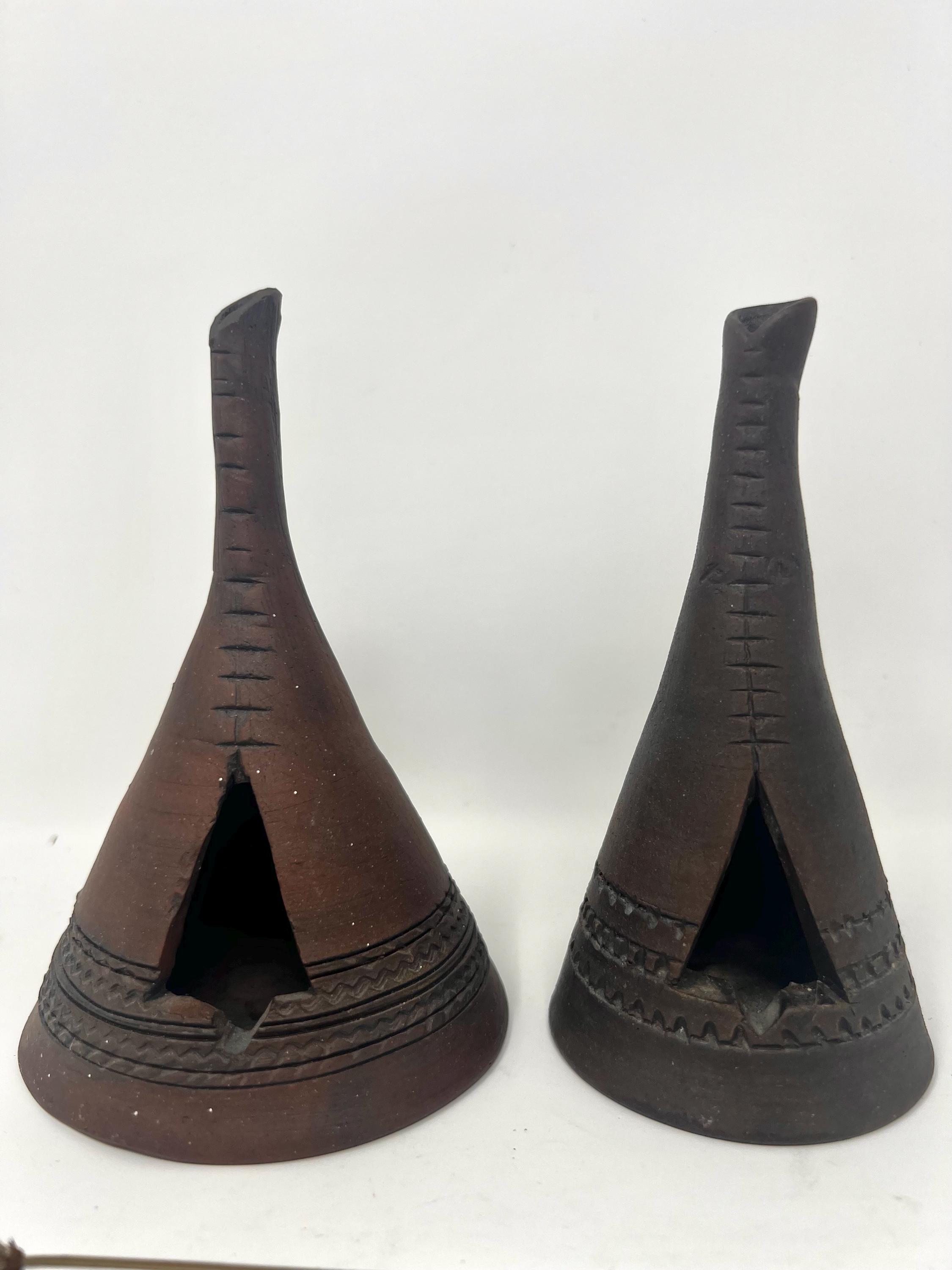 1960s MOHAWK Pottery Vase Teepee | Six Nations Pottery Teepee Set ...