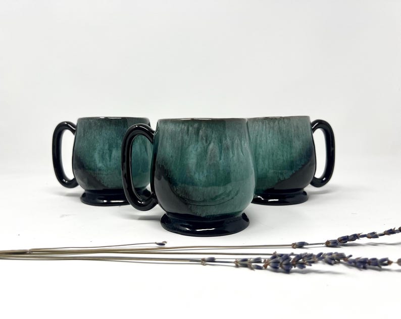 1970s CANUCK POTTERY (canada) 4 Evangeline Ware Drip Glazed Pottery ...
