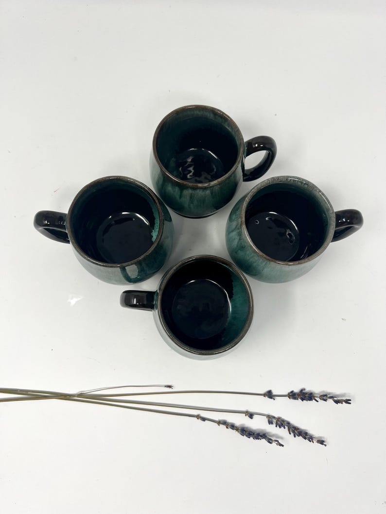 1970s CANUCK POTTERY (canada) 4 Evangeline Ware Drip Glazed Pottery ...