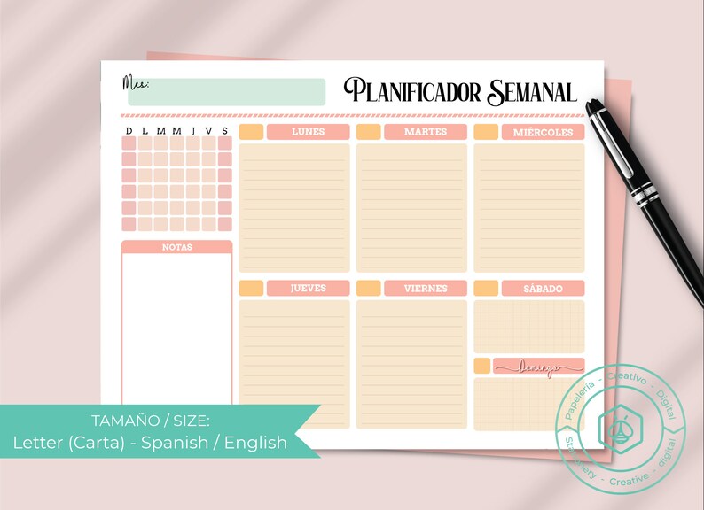 Sp-en Printable Weekly Planner / Printable Weekly To-do List PDF ...