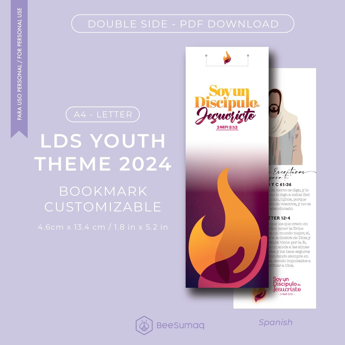 LDS Printable Bookmark Youth Theme 2024 / Customizable Bookmark ...