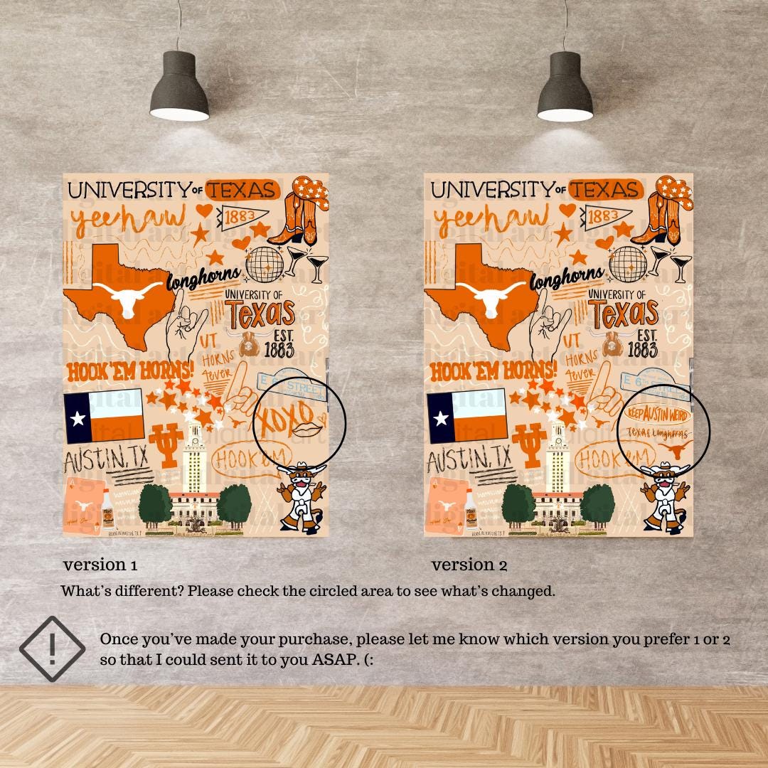 UT Posters | University of Texas Digital Art | Ut Wall Decor | Texas ...