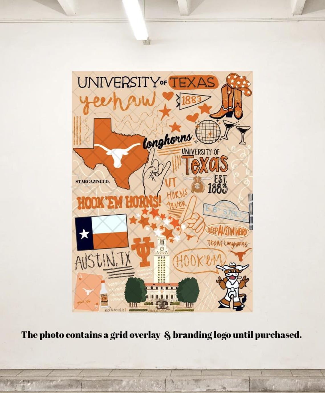 UT Posters | University of Texas Digital Art | Ut Wall Decor | Texas ...