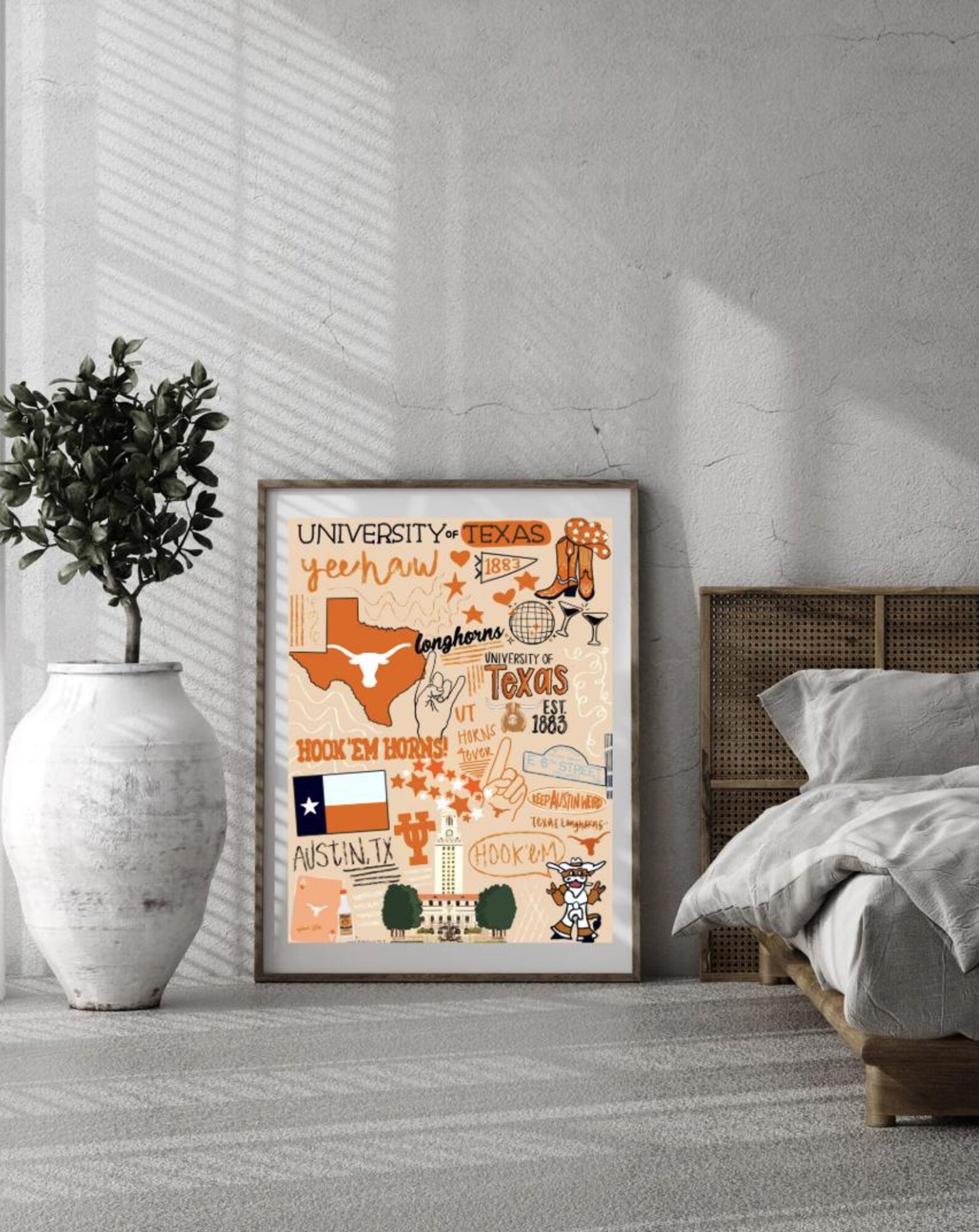 UT Posters | University of Texas Digital Art | Ut Wall Decor | Texas ...