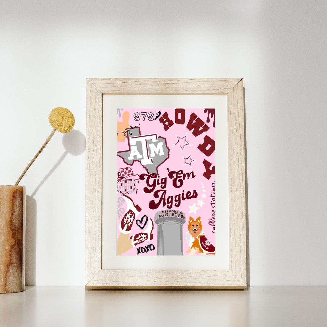 TAMU Posters | Texas A M Digital Art | College Station Wall Decor ...