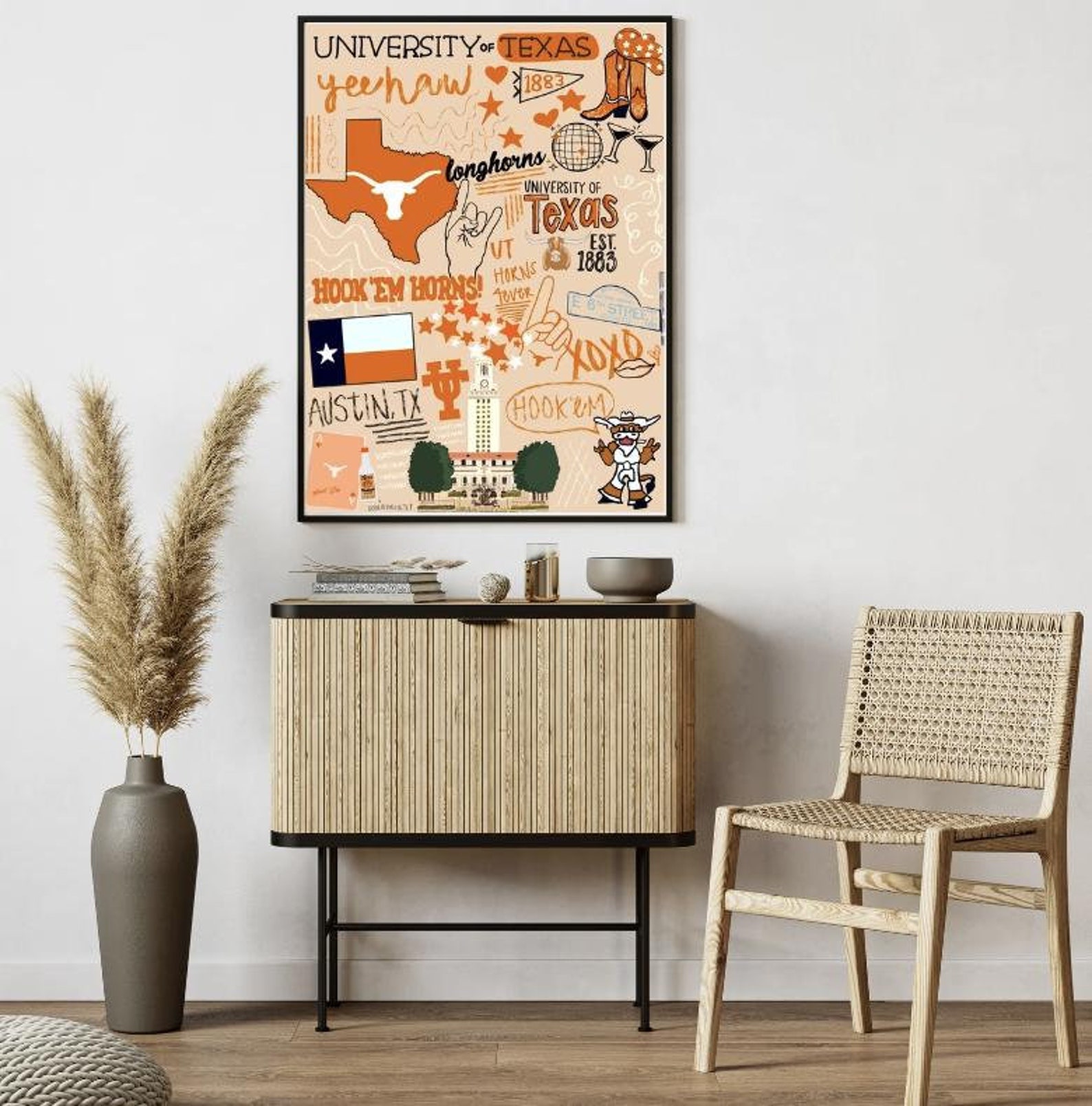 UT Posters | University of Texas Digital Art | Ut Wall Decor | Texas ...