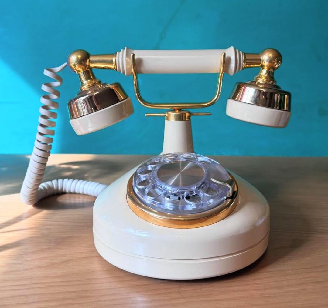 Cream and Gold Princess Rotary Phone - Etsy