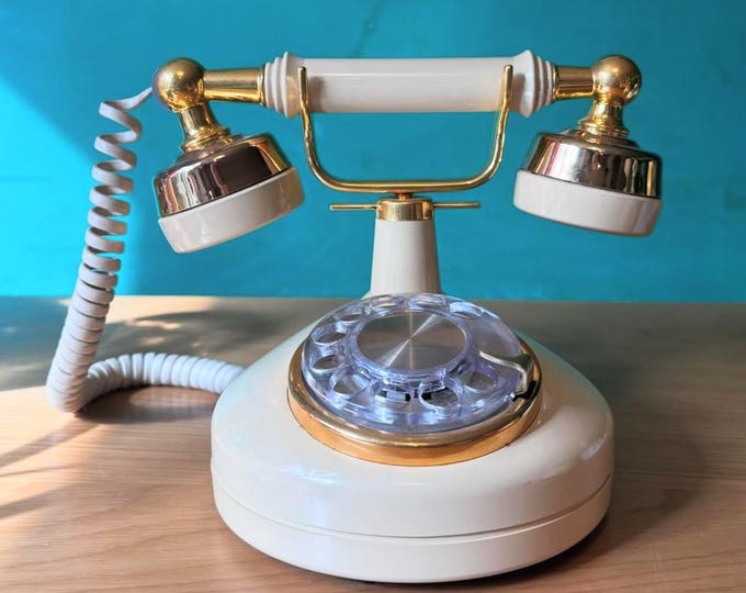 Cream and Gold Princess Rotary Phone - Etsy