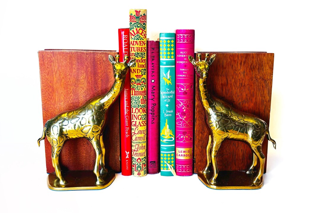 Vintage Brass Giraffe Bookends - Etsy