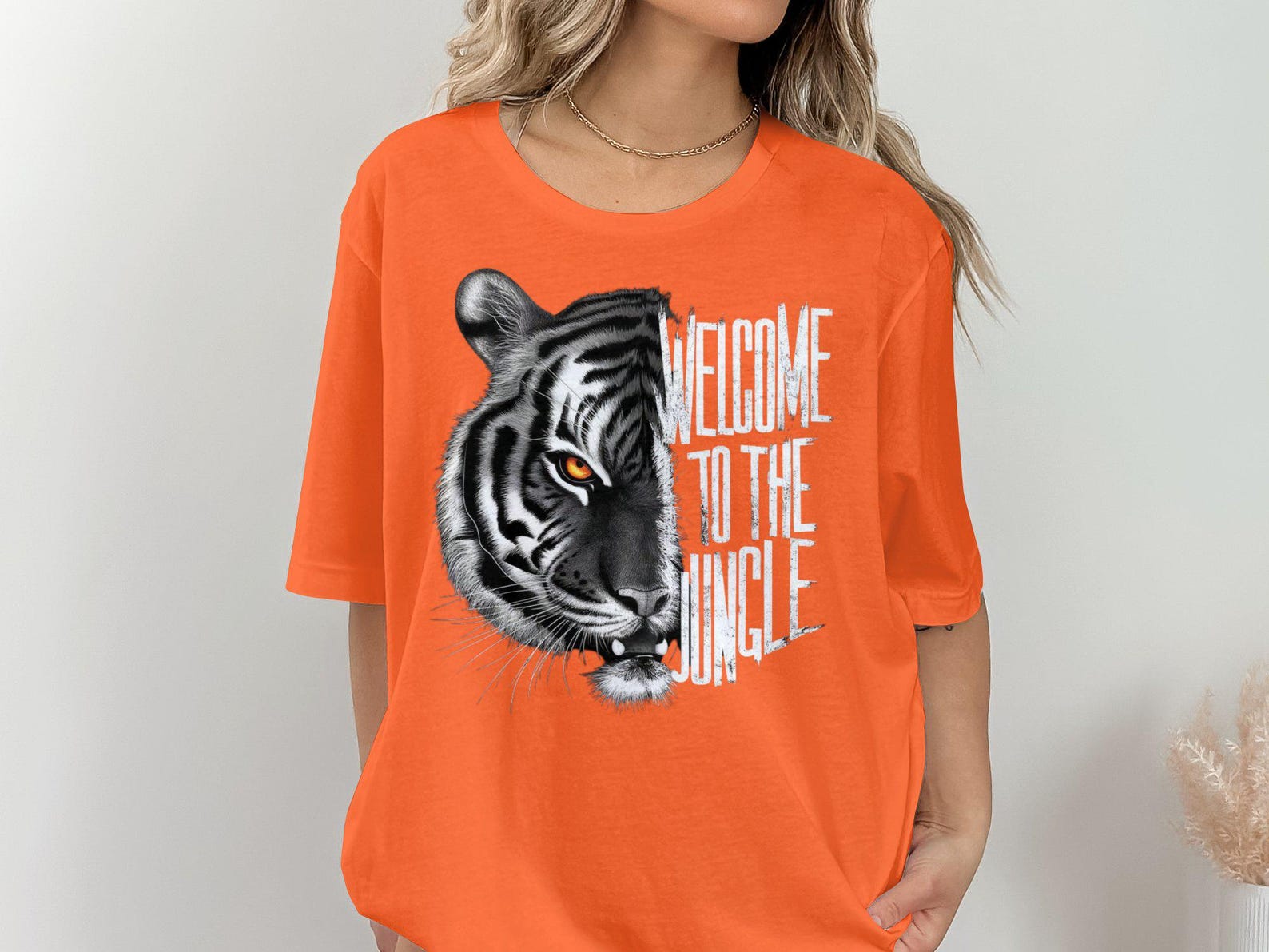 Tiger Welcome to the Jungle T-shirt, Half Face Tiger Shirt, Jungle ...