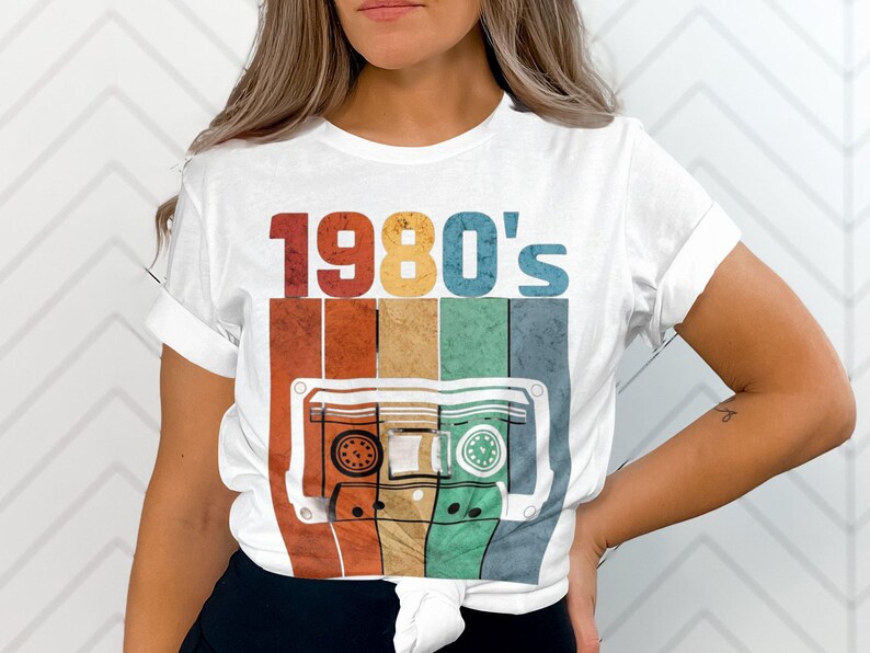 Retro 1980s Cassette Tape Graphic T-shirt Vintage Music Lover Tee 80s ...