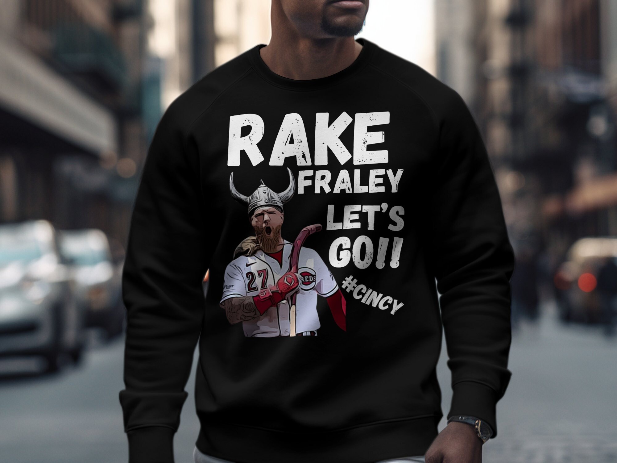 Viking-themed Cincinnati Fan T-shirt, Rake Fraley Let's Go Design ...
