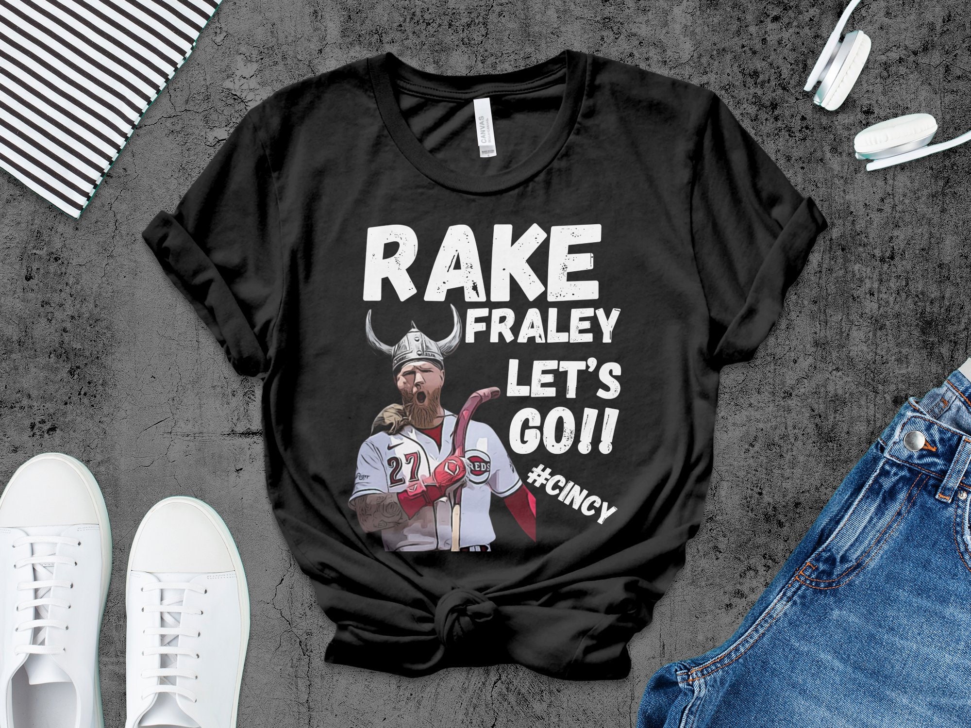 Viking-themed Cincinnati Fan T-shirt, Rake Fraley Let's Go Design ...