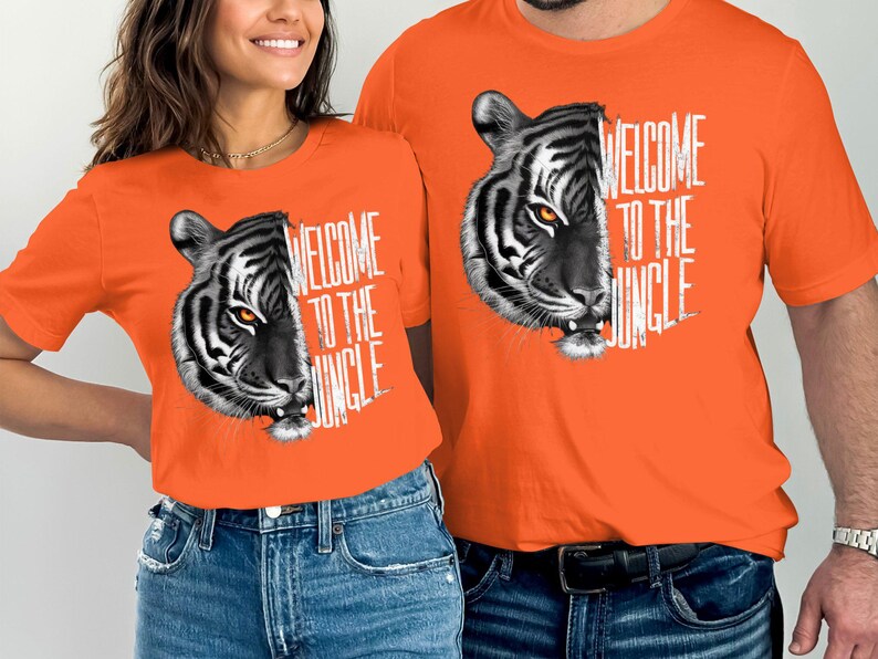 Tiger Welcome to the Jungle T-shirt, Half Face Tiger Shirt, Jungle ...