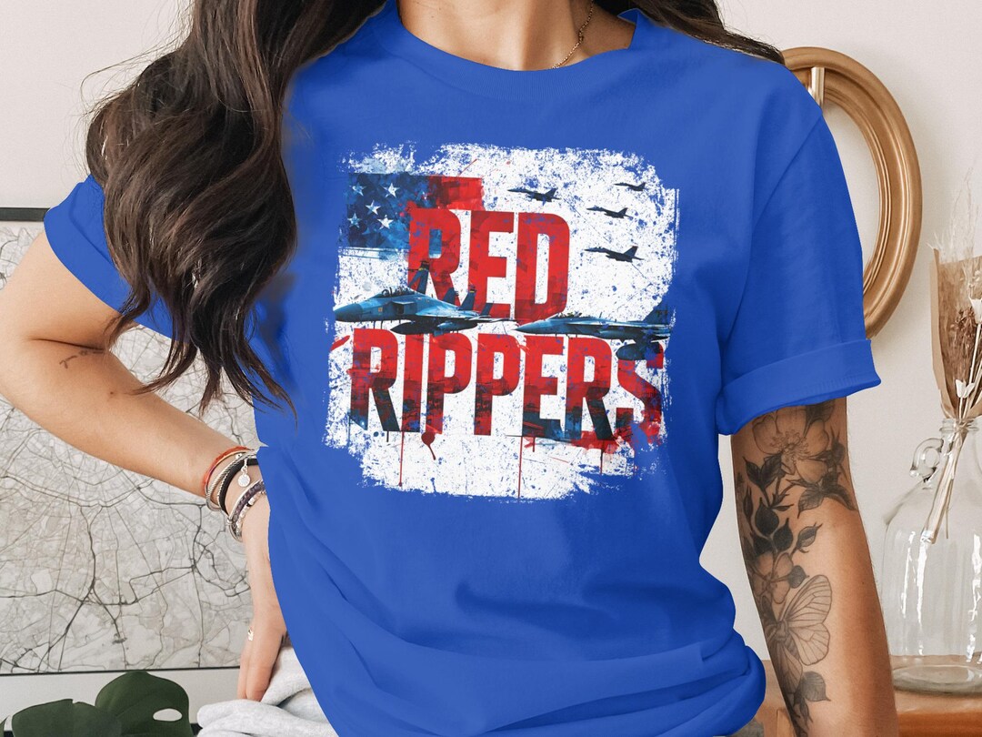 Red Rippers Fighter Jets T-shirt, Patriotic American Flag Tee, Military ...