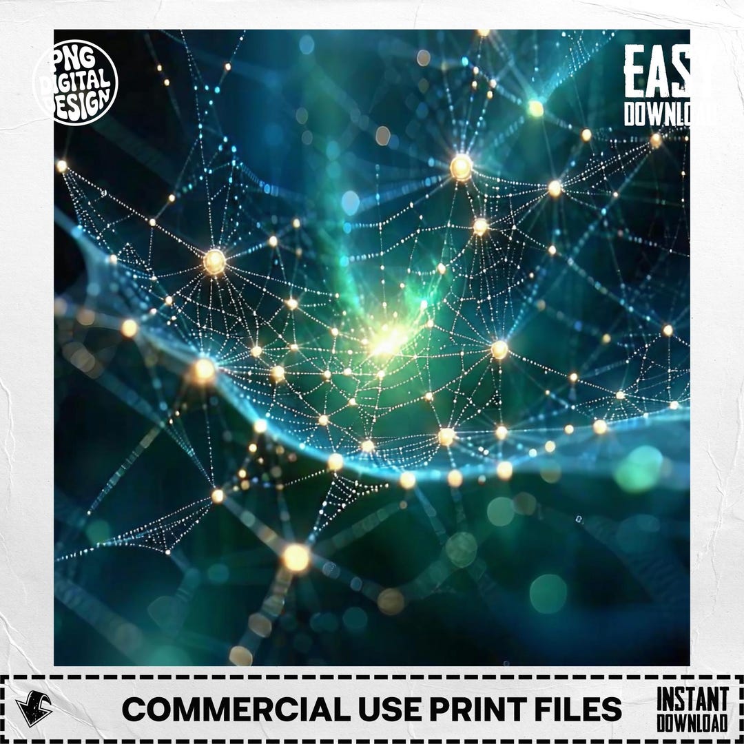 Abstract Network Digital Art: Sci-fi Tech Image (digital Download, PNG ...