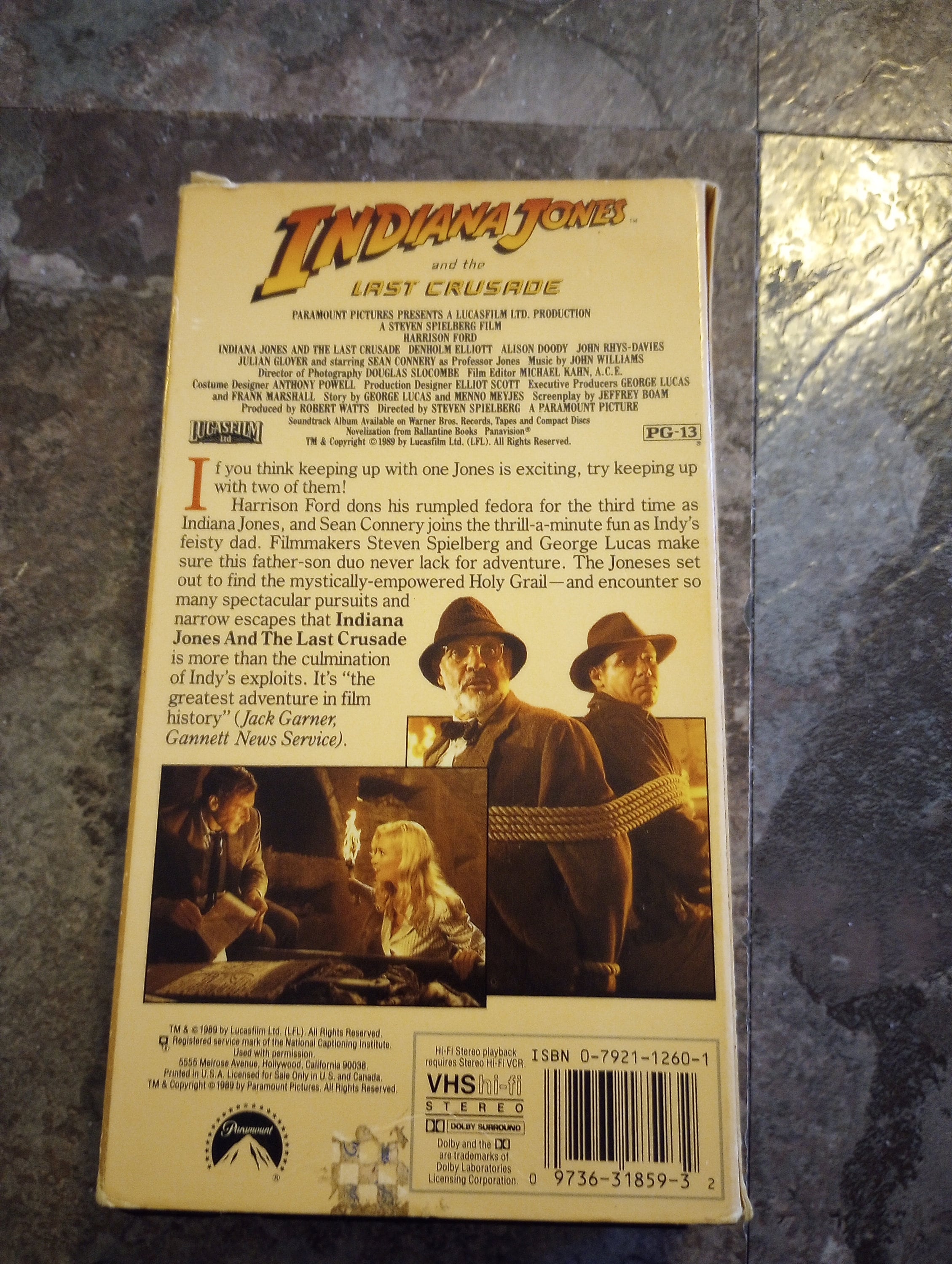 Indiana Jones the Last Crusade VHS Video, - Etsy