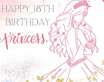 Princess 18th Birthday Invitation - Etsy