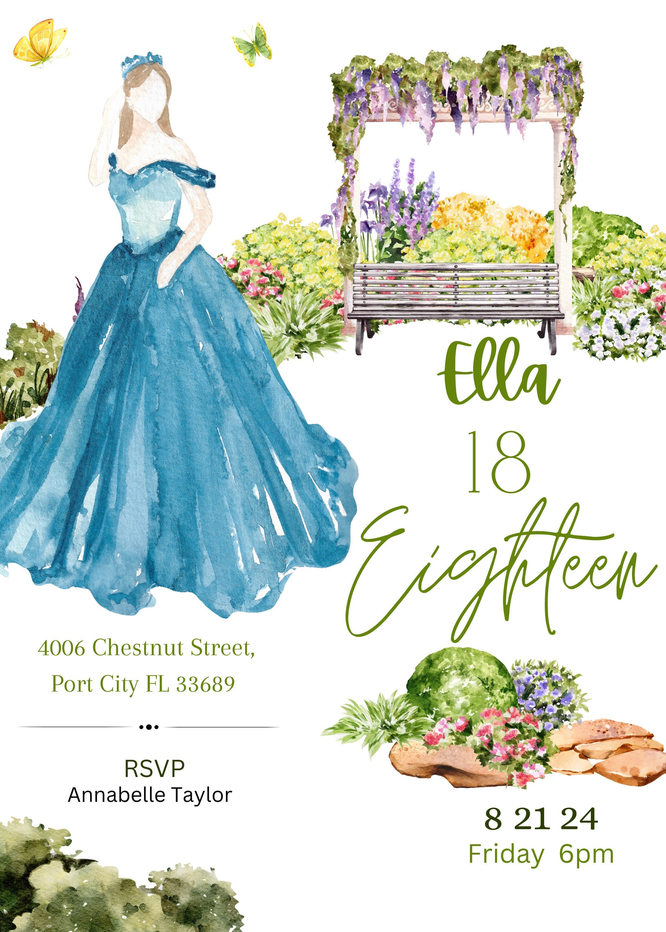 Princess 18th Birthday Invitation - Etsy