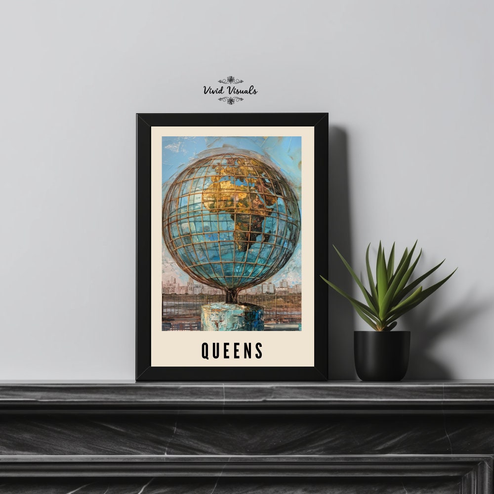 Queens Unisphere Wall Art Oil Painting Wall Art Travel Wall Art Wall ...