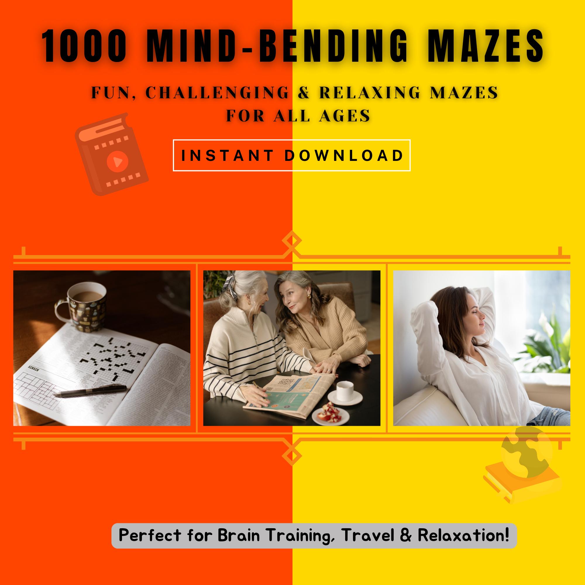 1000 Mind-bending Mazes | Printable Maze Puzzle Book | Fun Brain ...