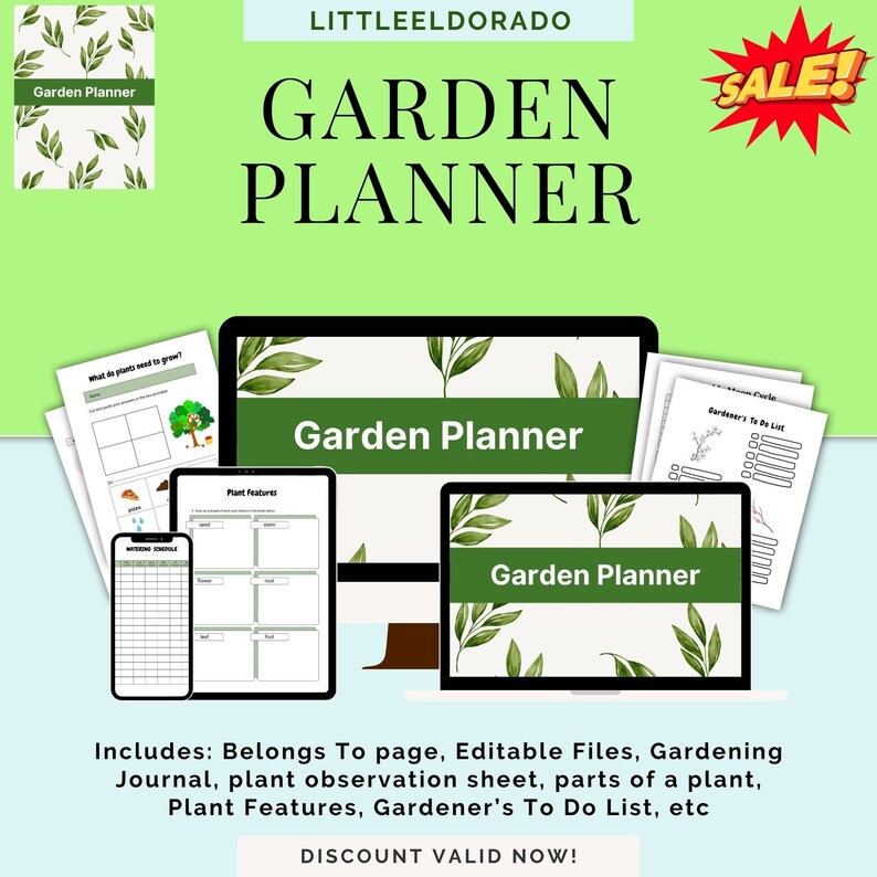 Garden Planner Digital Garden Template Checklist for Gardener Plant ...