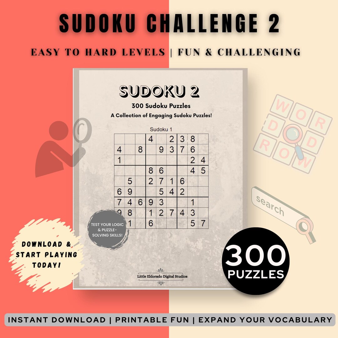 Sudoku Mastery | 300 Printable Sudoku Puzzles | Easy to Hard Levels ...