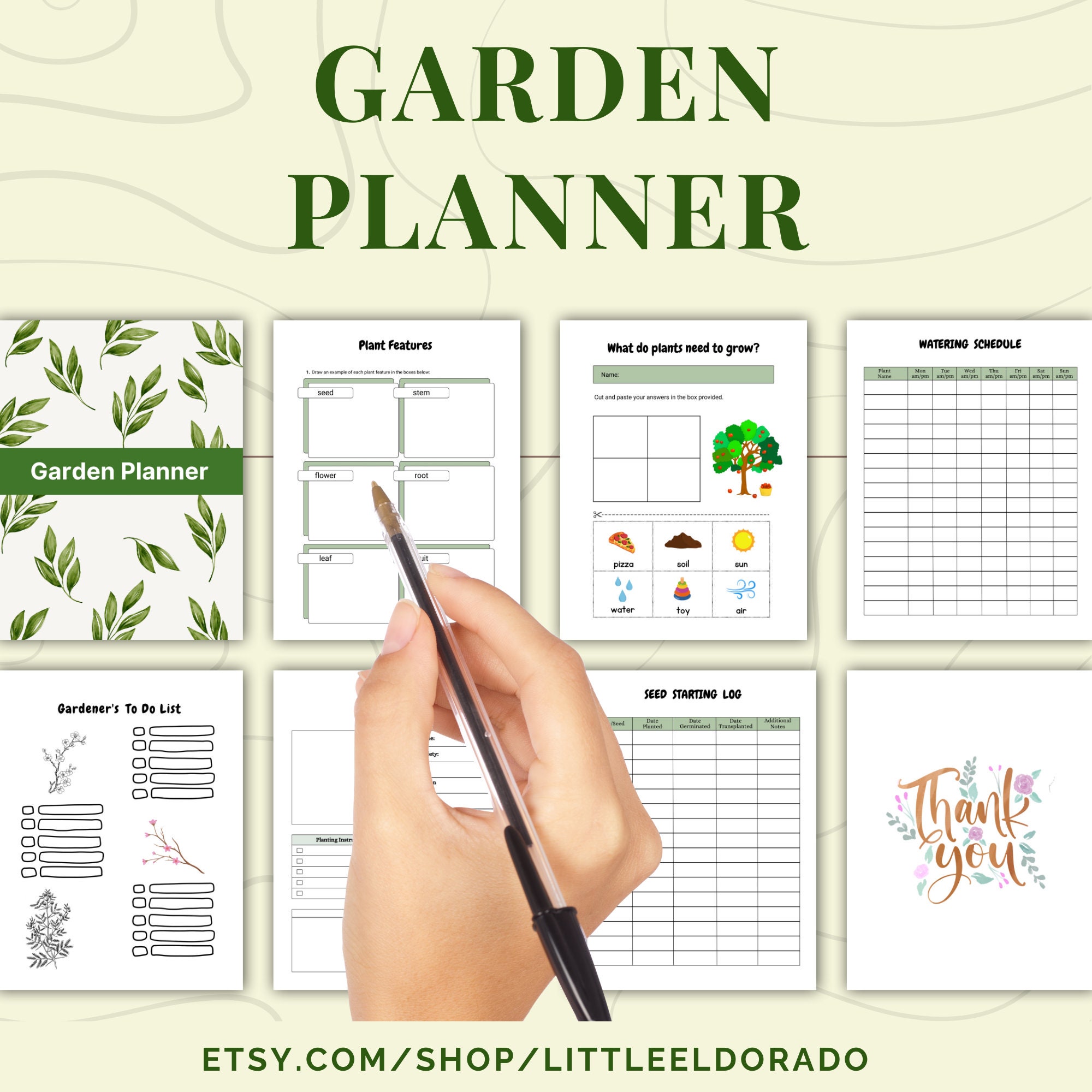 Garden Planner Digital Garden Template Checklist for Gardener Plant ...
