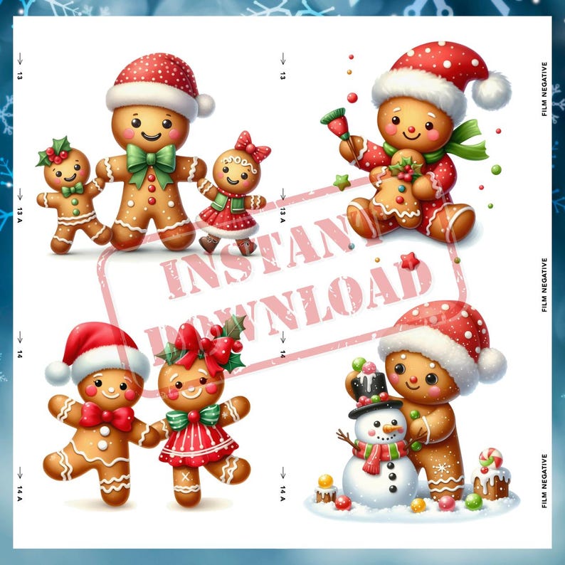 2024 Watercolor Gingerbread Man Christmas Clipart Hand-painted Cartoon ...