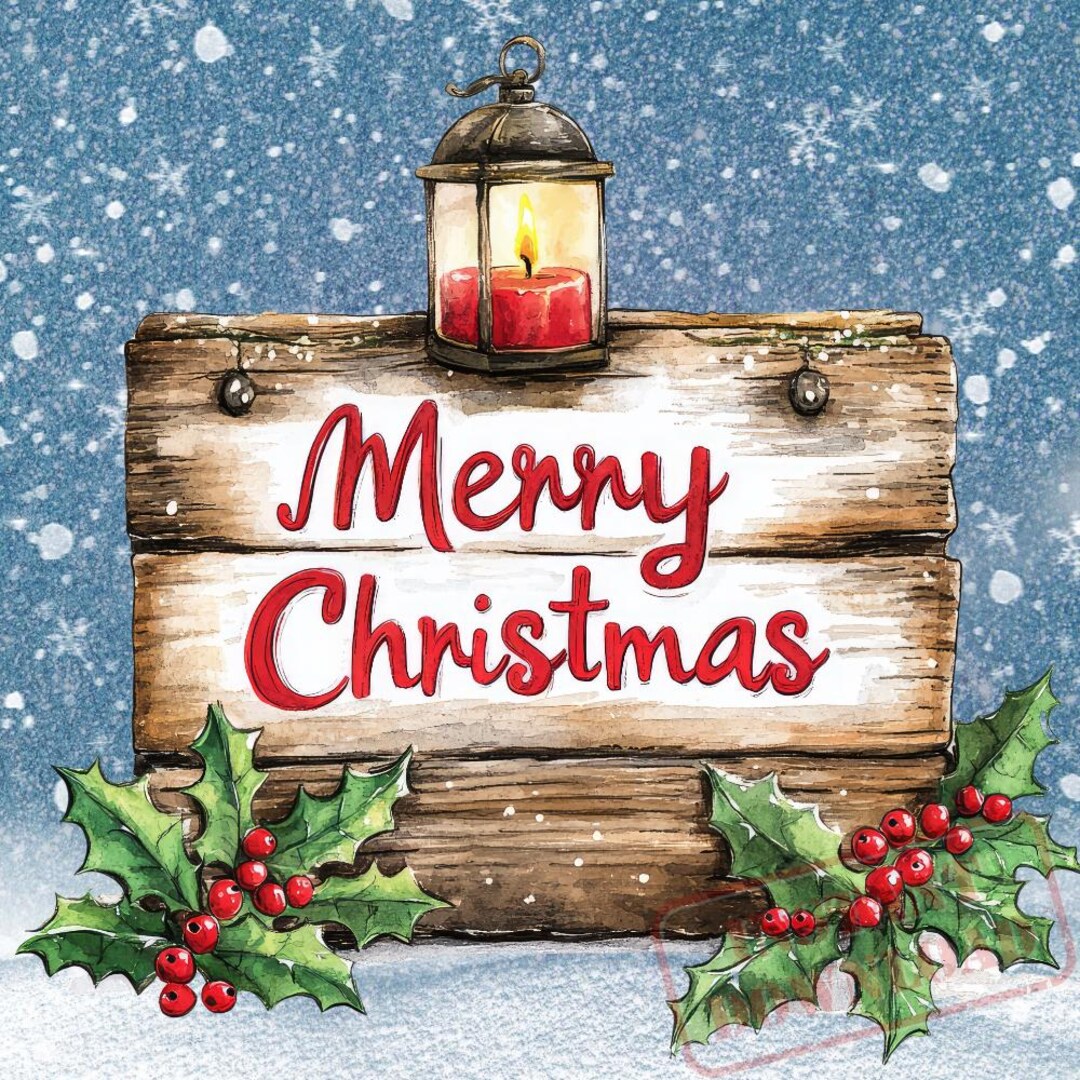 Watercolor Country Christmas Clipart | 17 Hand-painted Festive ...