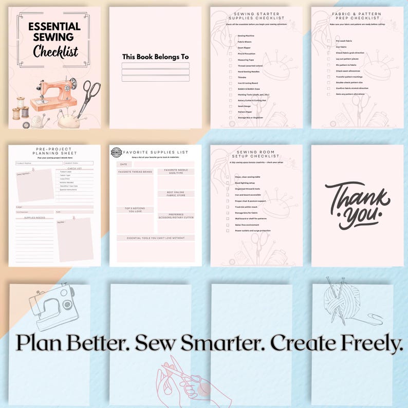 Essential Sewing Checklist for Beginners Printable Sewing Kit Sewing ...