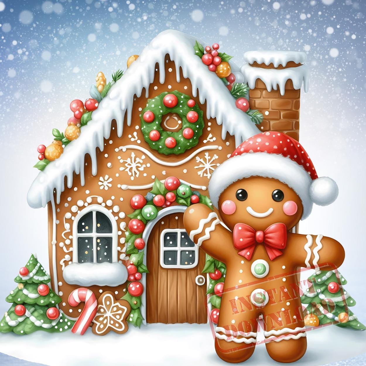 2024 Watercolor Gingerbread Man Christmas Clipart Hand-painted Cartoon ...
