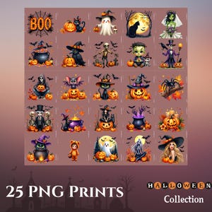 Spooky Halloween Clipart Collection - 25 Digital Pngs Featuring Ghosts ...