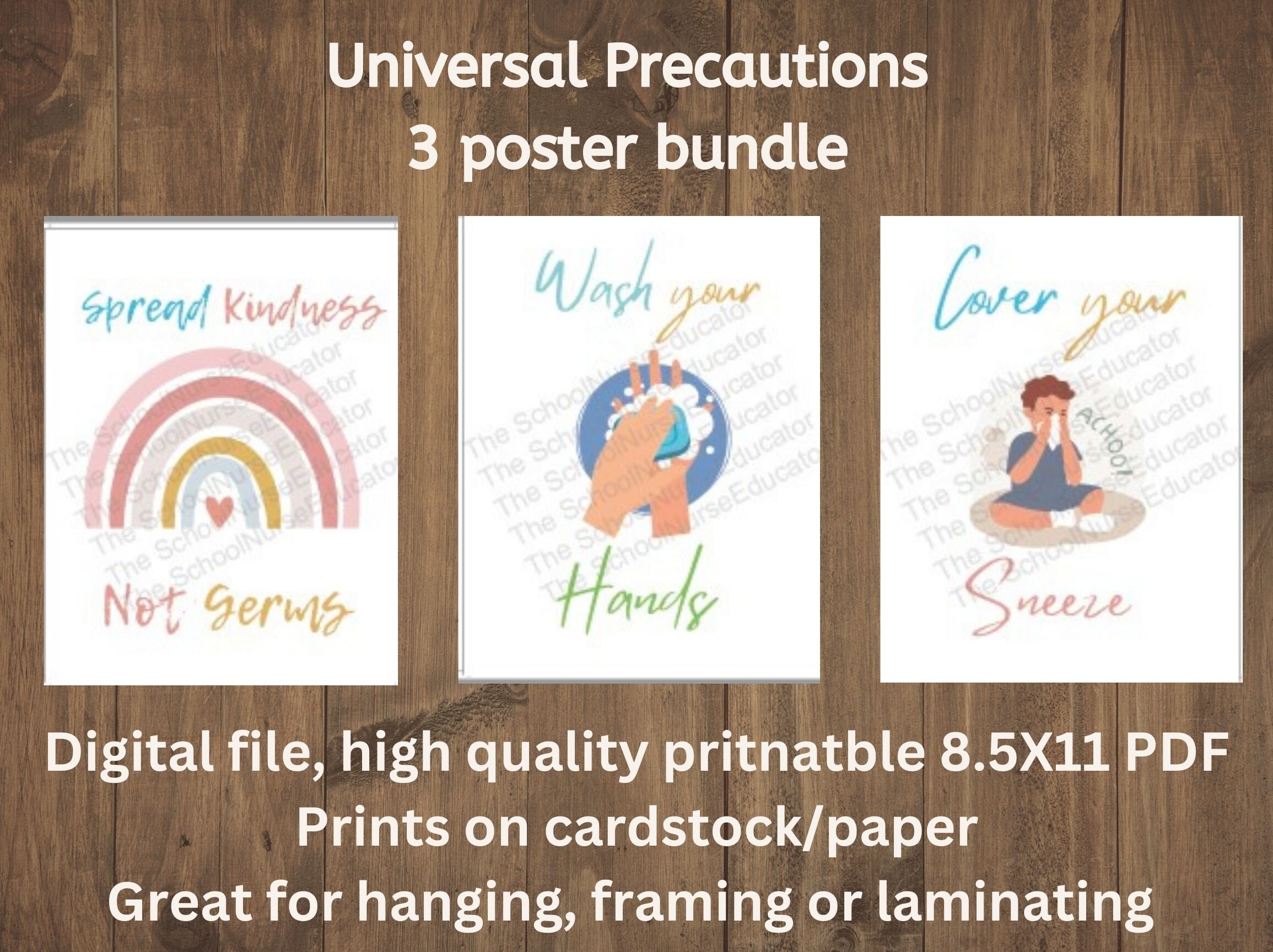 Universal Precaution-hand Washing, Cover Sneeze, Spread Kindness Bundle ...