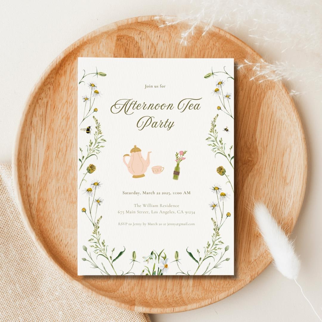 Afternoon Tea Party Invitation | High Tea | Garden Tea Party ...