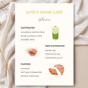 Coffee Shop In-home Party Invitation + Cafe Menu | Home Cafe Party ...