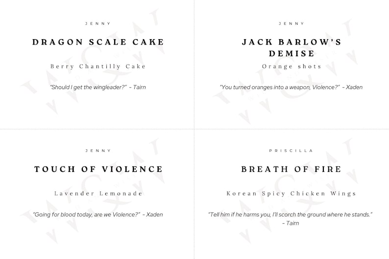 Fourth Wing Party Food Labels Template | Buffet Card | Themed Party ...