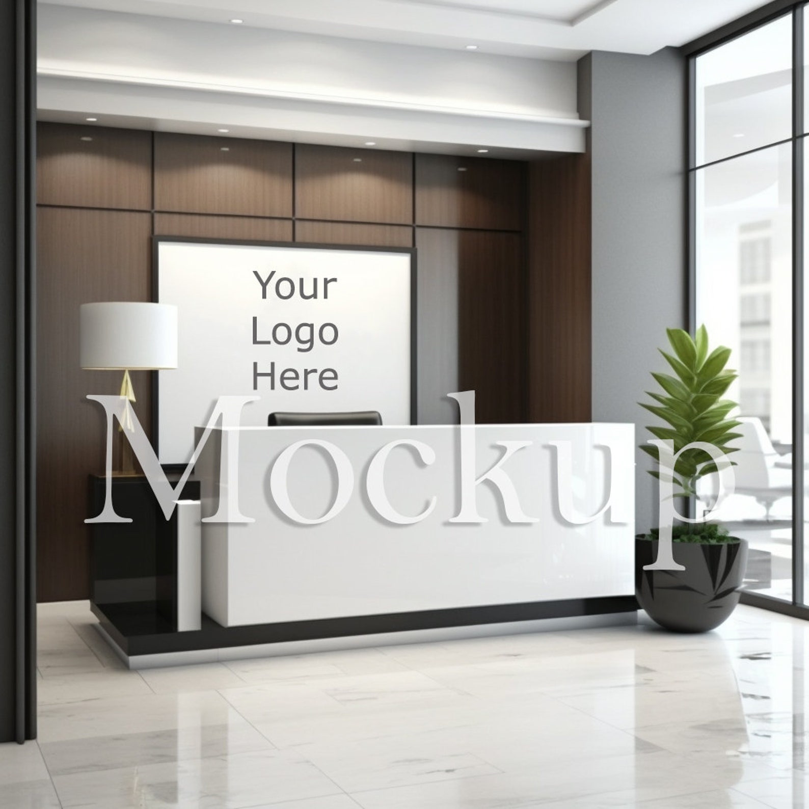 Office Display Board Mockup, Indoor Office Logo Board Mockup, Logo ...