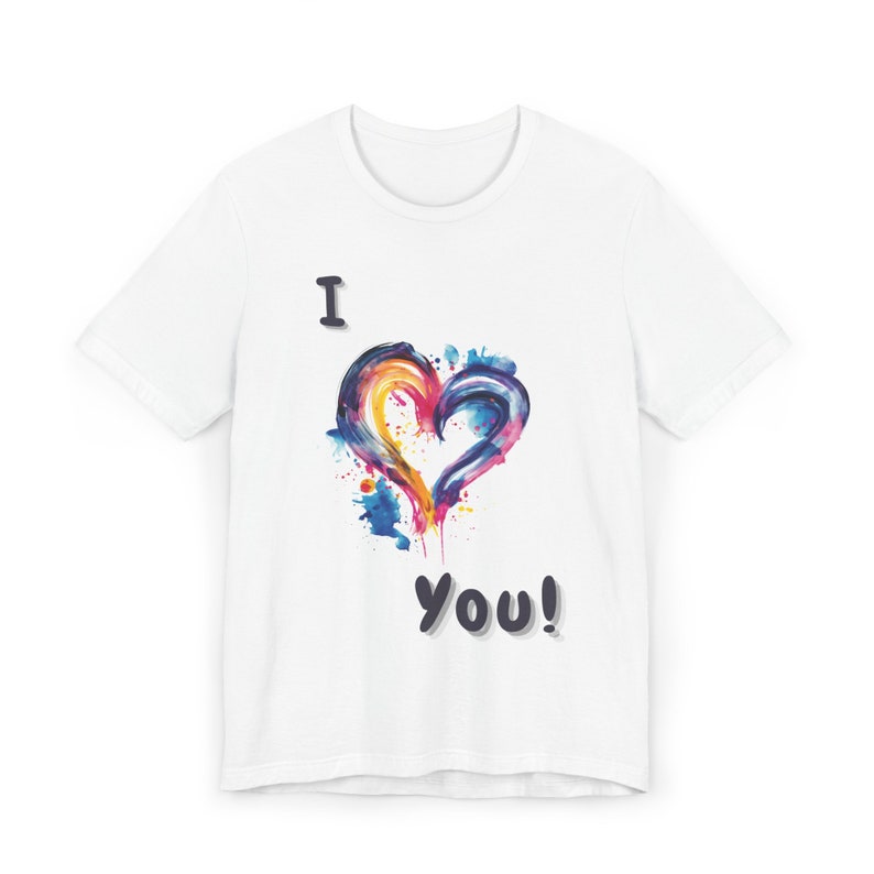 I Heart You! Text T-shirt, I Love You! Graphic Tee, Colored T-shirt ...